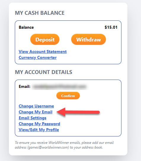 How Do I Change My Email Address – WorldWinner
