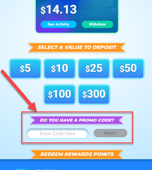 How To Redeem Promo Codes – WorldWinner